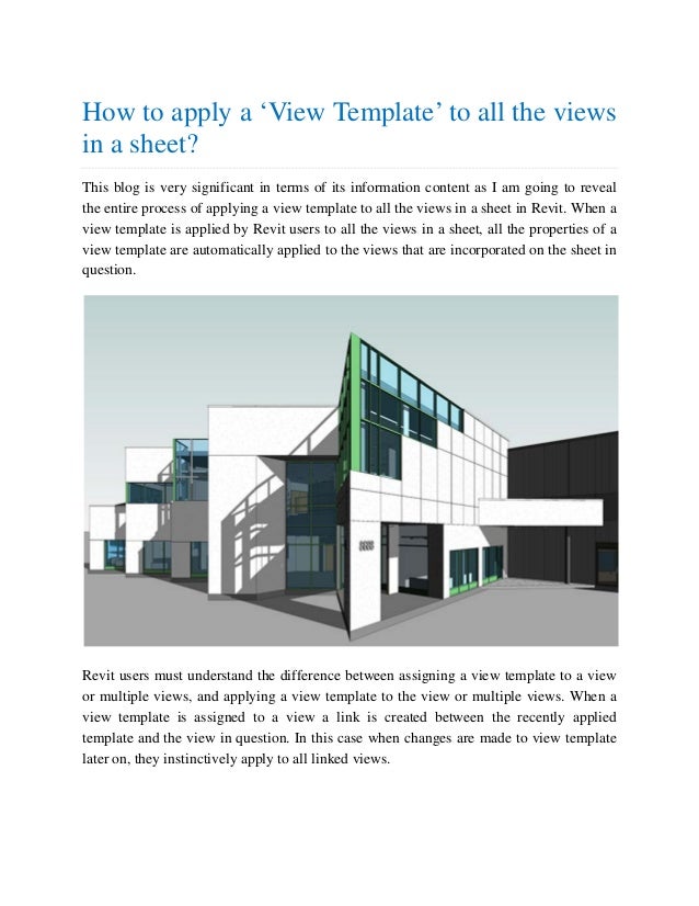 How to apply a ‘View Template’ to all the views in a sheet?