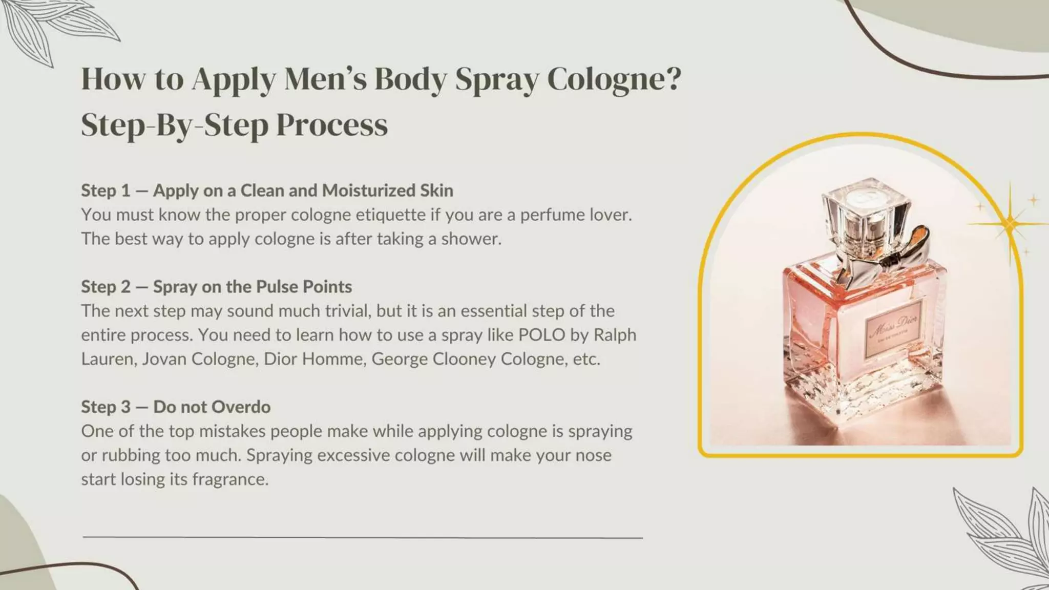 How to Apply Cologne A Guide to Men’s Body Spray Cologne | PPTX ...