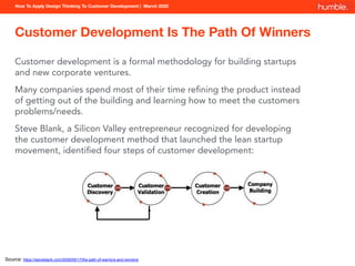 How to apply design thinking to customer development | PDF | Startups ...