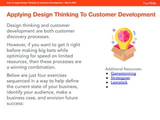 How to apply design thinking to customer development | PDF | Startups ...