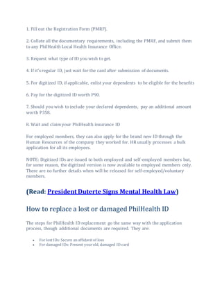 How to apply for a phil health id | DOCX