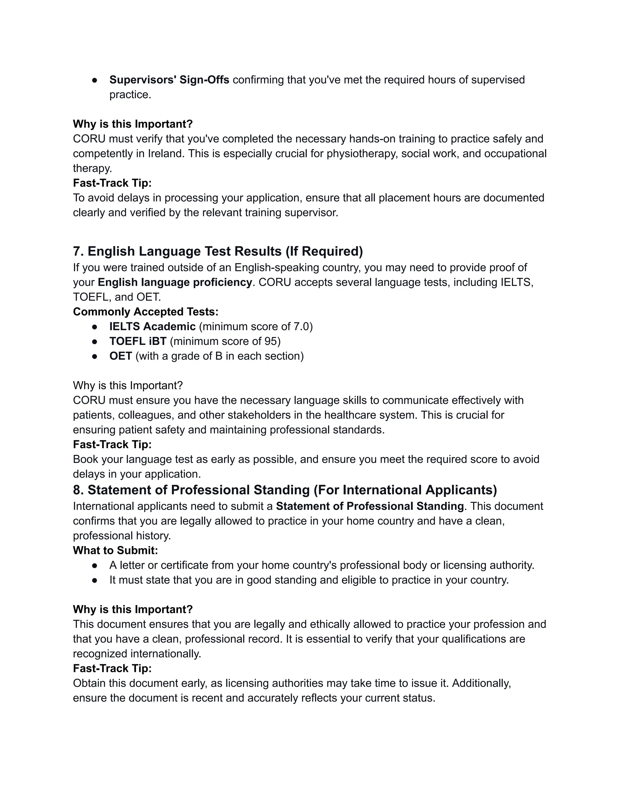 How to Apply for CORU Registration in Ireland | PDF