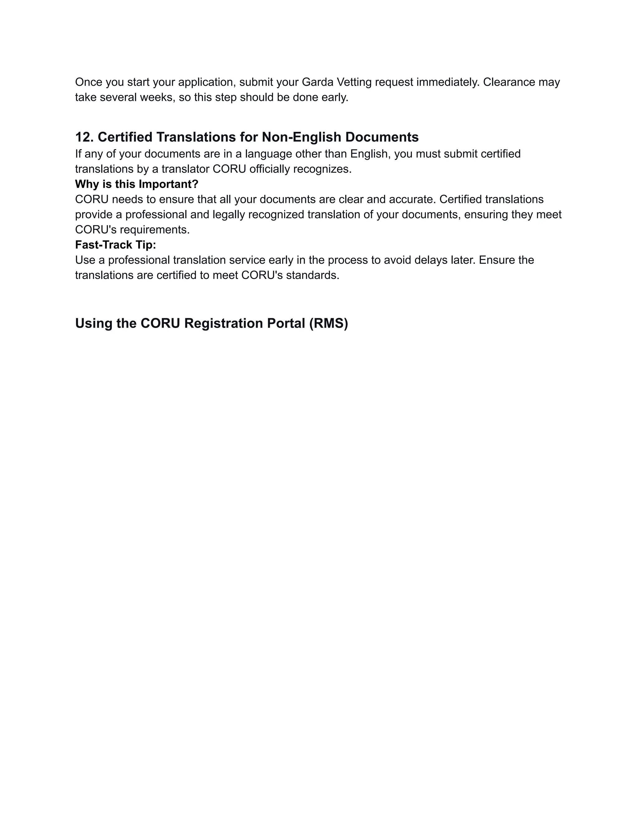 How to Apply for CORU Registration in Ireland | PDF