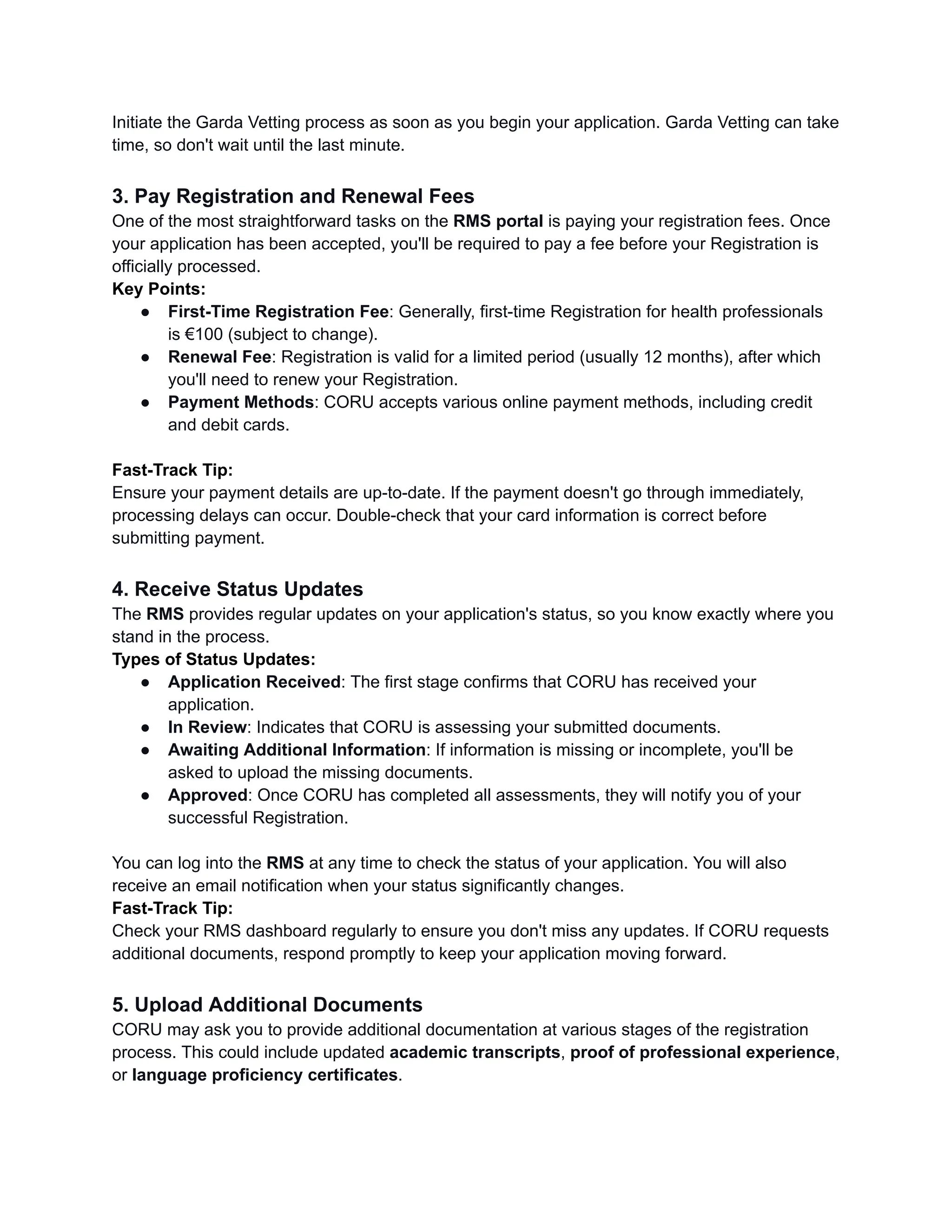 How to Apply for CORU Registration in Ireland | PDF