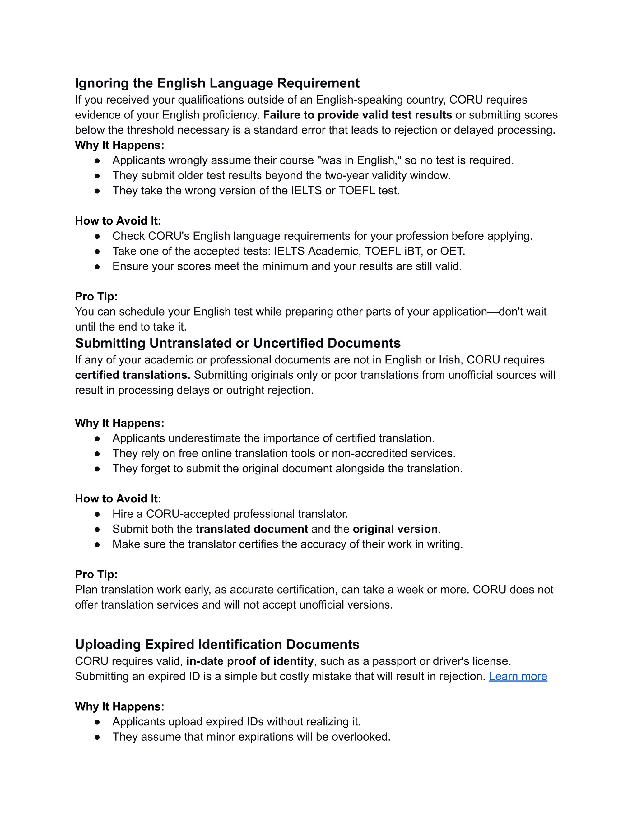 How to Apply for CORU Registration in Ireland | PDF