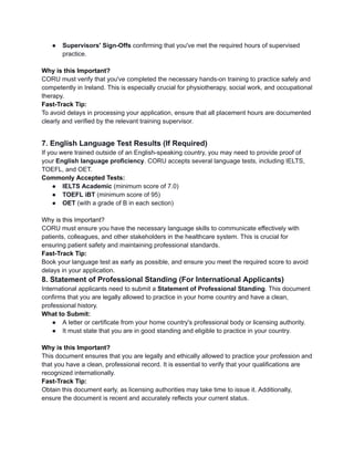 How to Apply for CORU Registration in Ireland | PDF