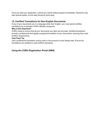 How to Apply for CORU Registration in Ireland | PDF
