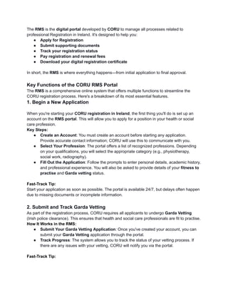 How to Apply for CORU Registration in Ireland | PDF