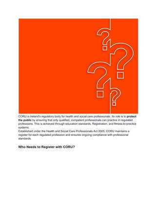 How to Apply for CORU Registration in Ireland | PDF