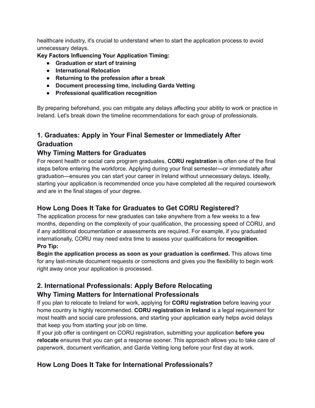 How to Apply for CORU Registration in Ireland | PDF