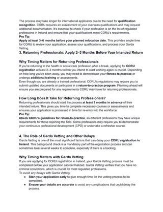 How to Apply for CORU Registration in Ireland | PDF