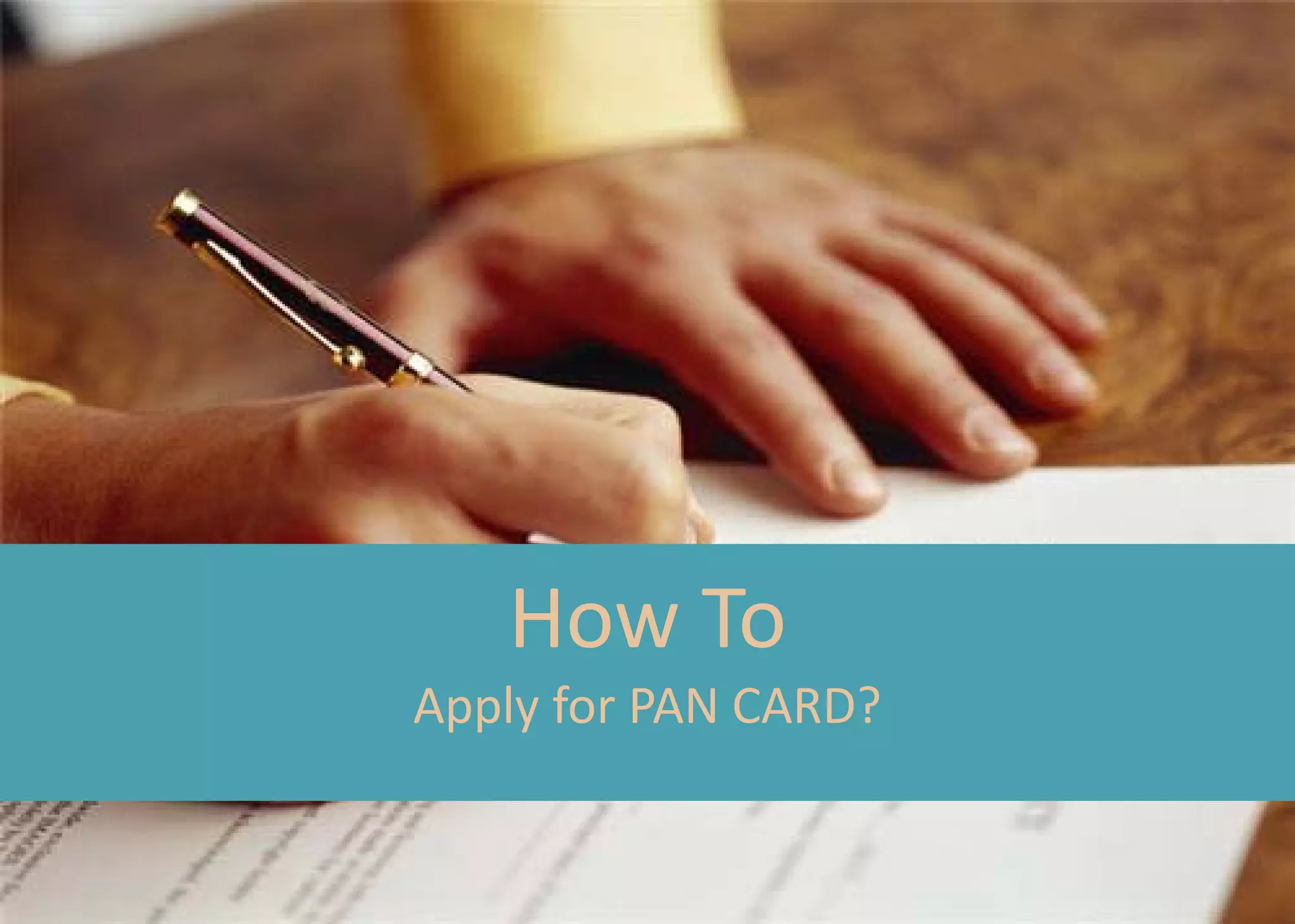 How to apply for PAN CARD | PDF