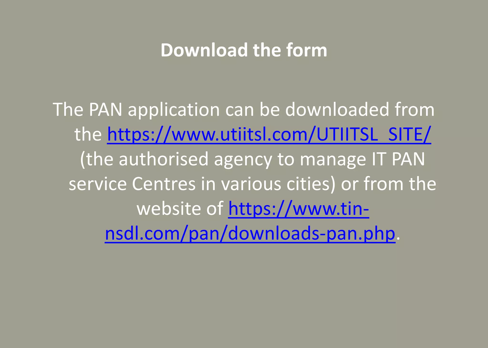 How to apply for PAN CARD | PDF