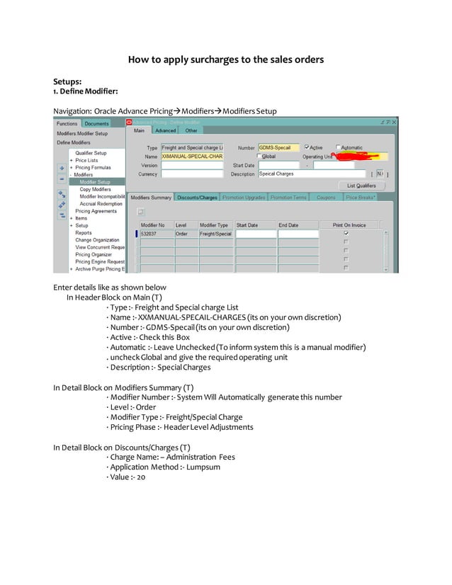 How to apply surcharges to the sales orders surcharges to the sales ...