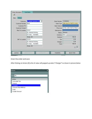 How to apply surcharges to the sales orders surcharges to the sales ...
