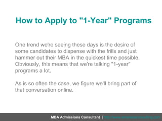 How to apply to 1 year programs | PPT