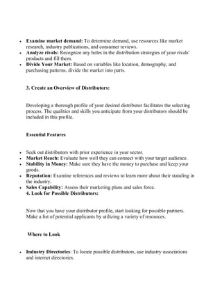 How to Appoint Distributors: A Step-by-Step Guide for Success. | PDF