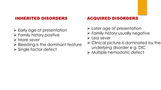 How to approach a child with bleeding disorder | PPTX