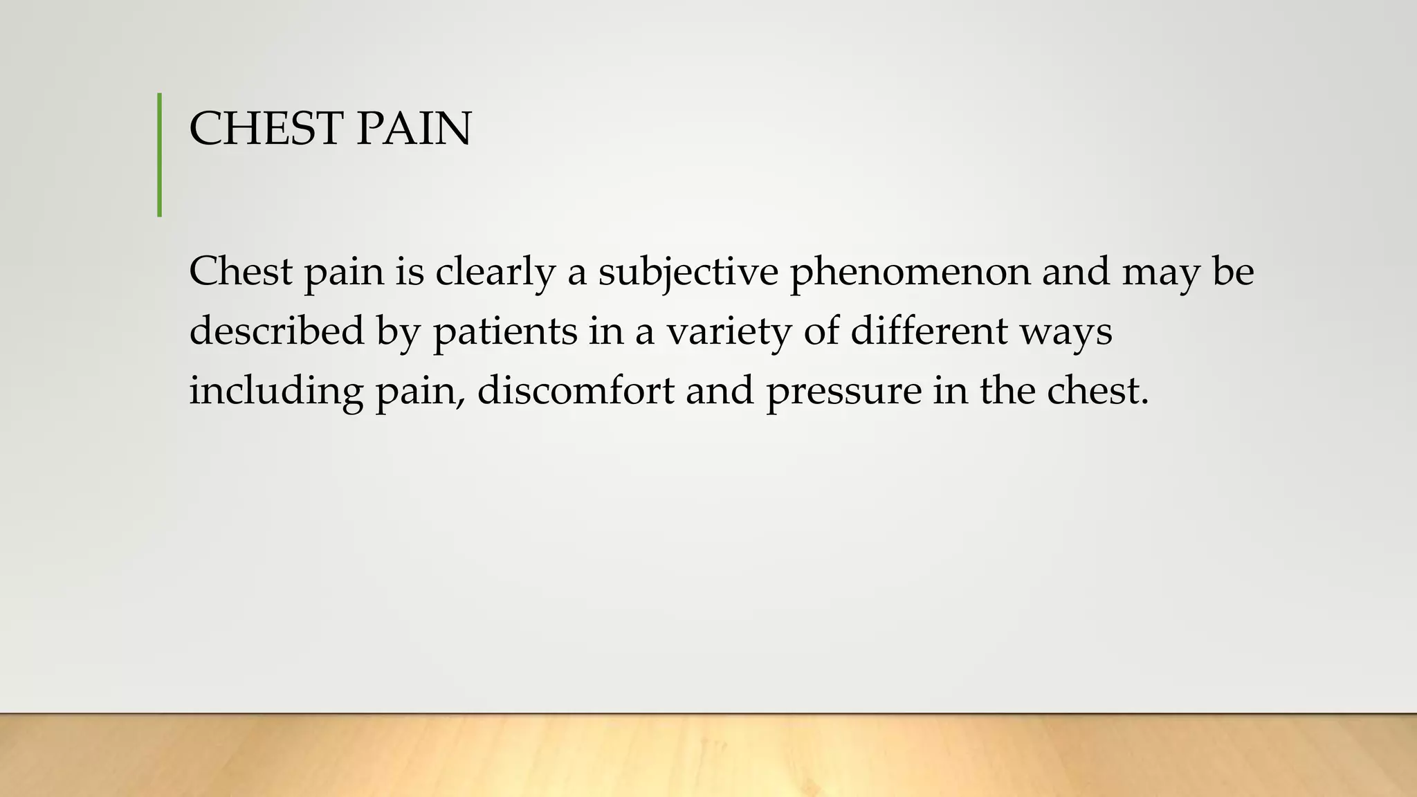 How to approach a patient with chest pain | PPT
