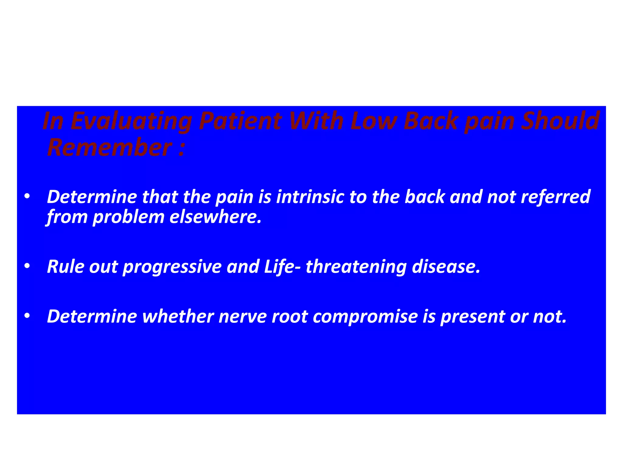 approach a patient with low back pain | PPTX