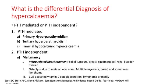 How to approach hypercalcaemia? | PPT