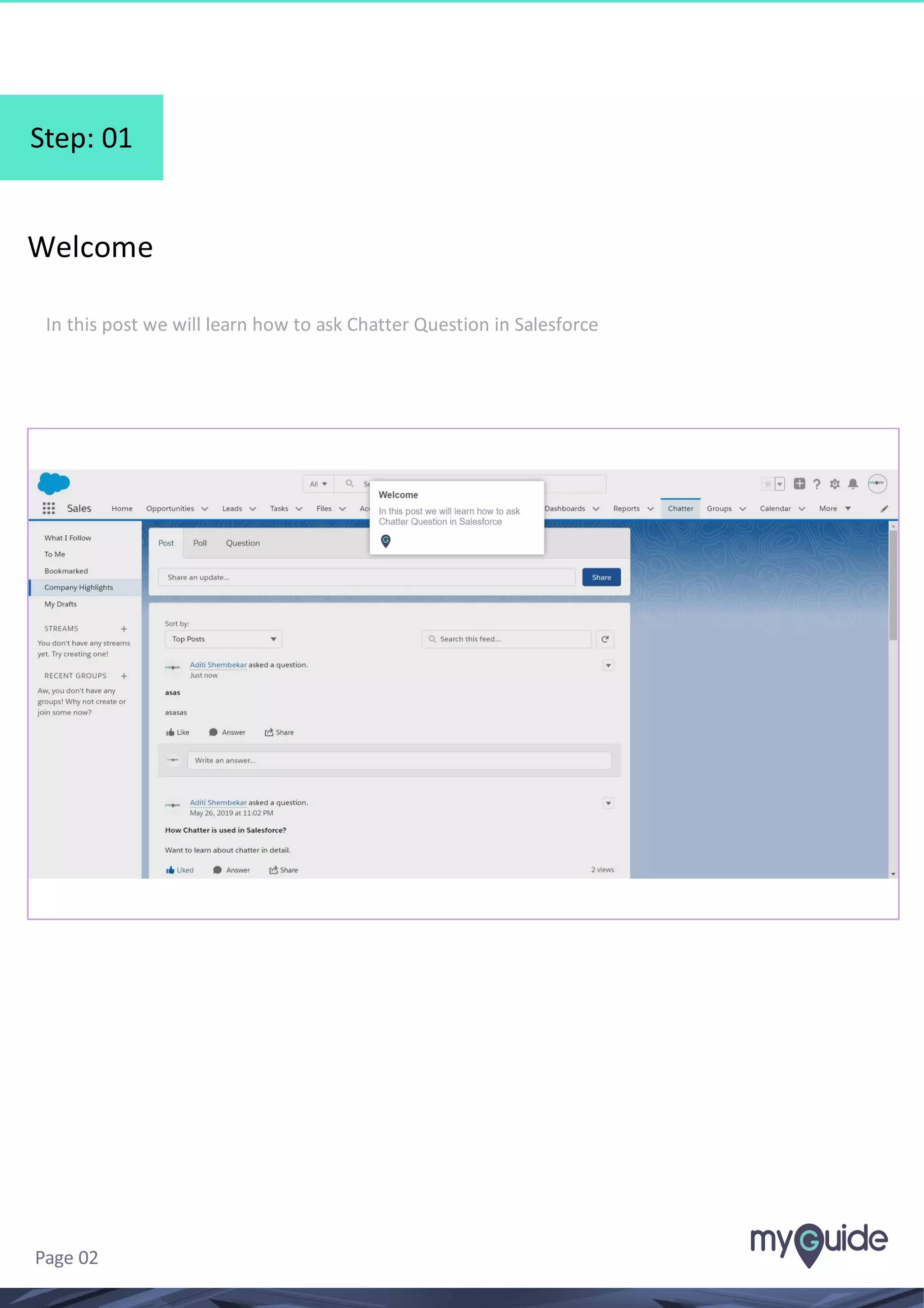 How to ask chatter question in salesforce lightning | PDF