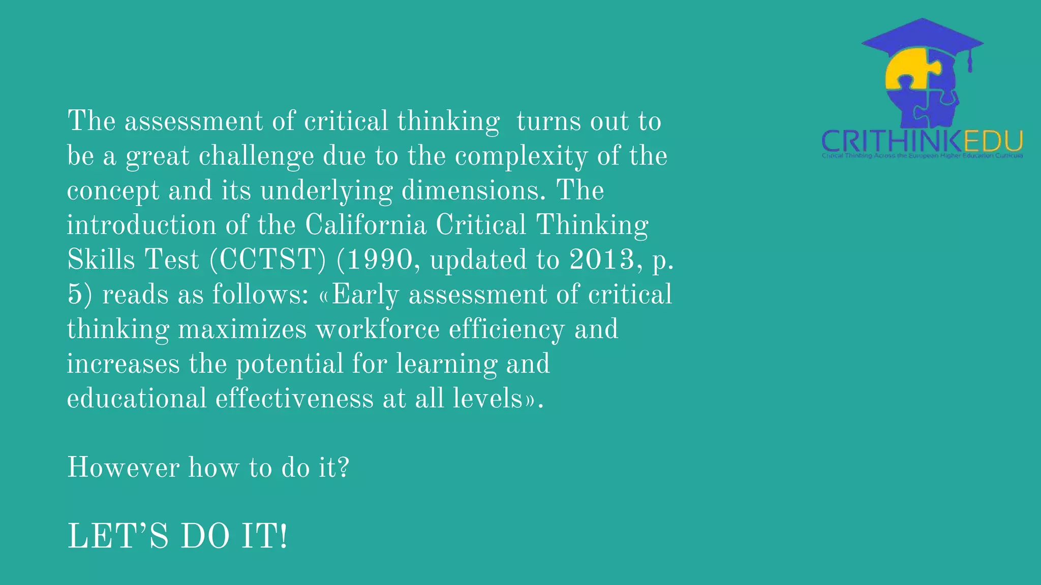 How to assess Critical Thinking Through Writing? | PPT
