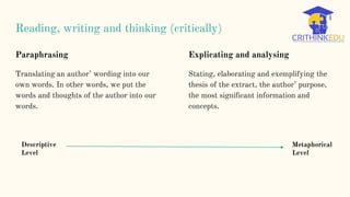 How to assess Critical Thinking Through Writing? | PPT
