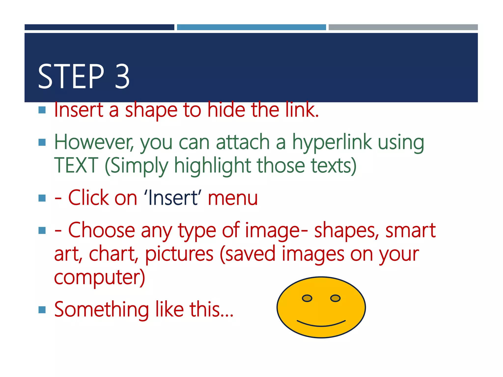 How to attach hyperlinks to a powerpoint document | PPT