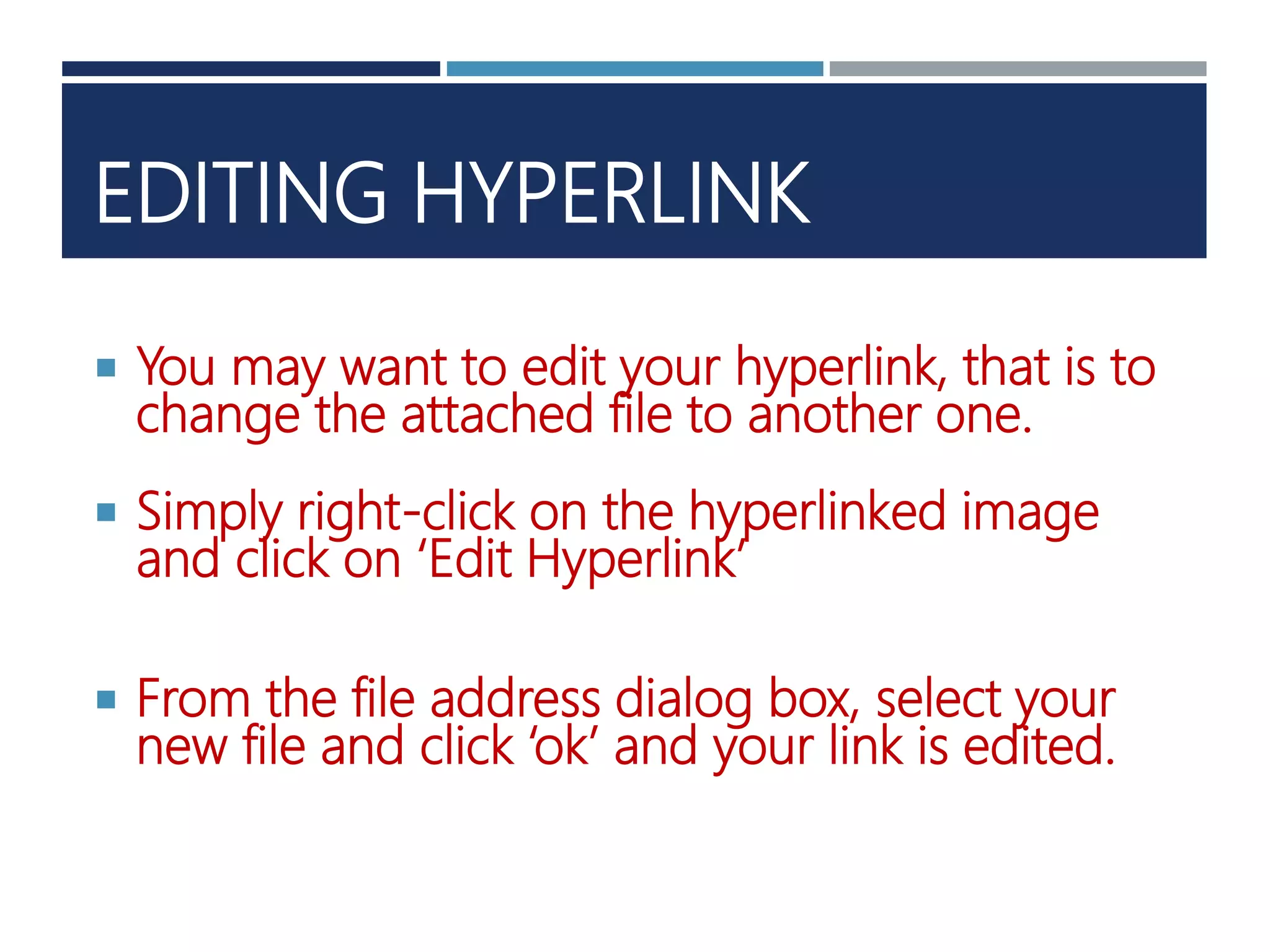 How to attach hyperlinks to a powerpoint document | PPT
