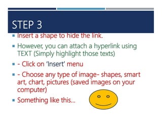 How to attach hyperlinks to a powerpoint document | PPT