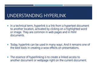 How to attach hyperlinks to a powerpoint document | PPT