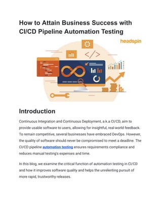 How to Attain Business Success with CI_CD Pipeline Automation Testing ...
