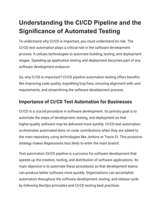 How to Attain Business Success with CI_CD Pipeline Automation Testing ...
