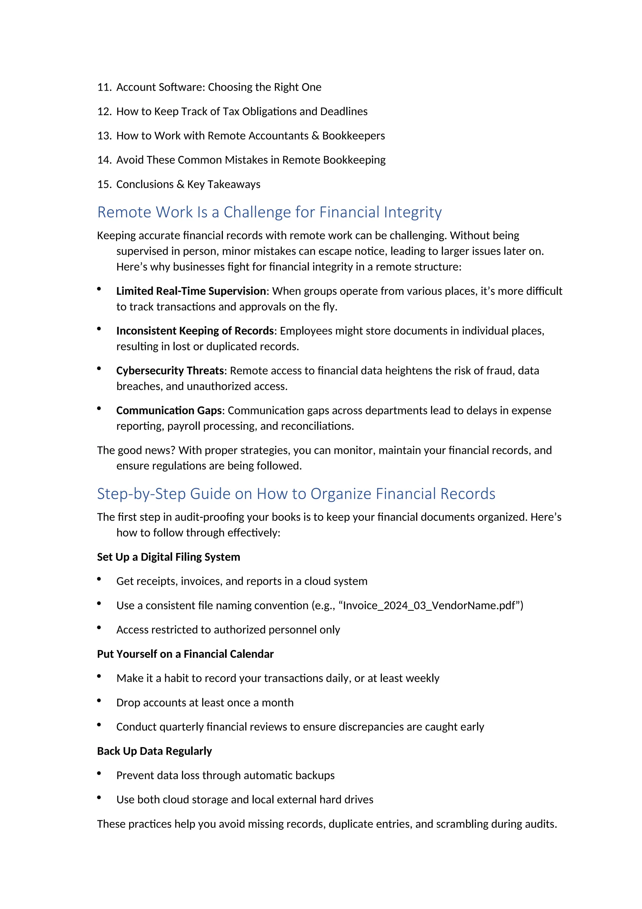 How to Audit-Proof Your Books (and a Remote Work Environment) | PDF