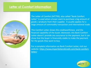 How to avail bank comfort letter | PPT