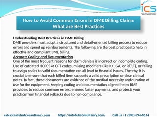 How to Avoid Common Errors in DME Billing Claims What are Best ...