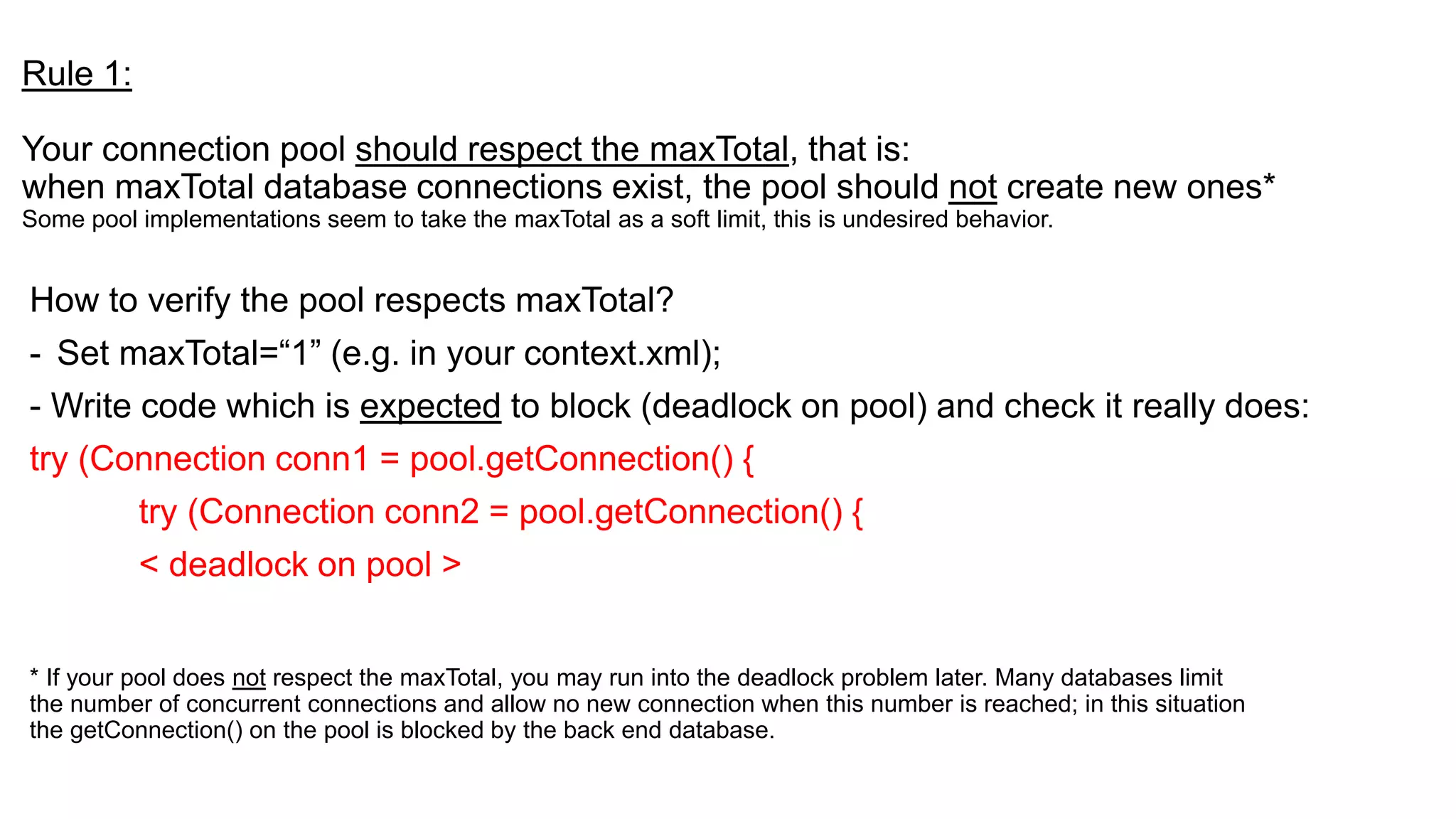 How to avoid connection pool deadlock | PPTX | Internet | Computing
