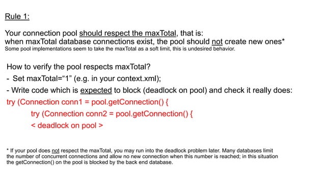 How To Avoid Connection Pool Deadlock Pptx Internet Computing