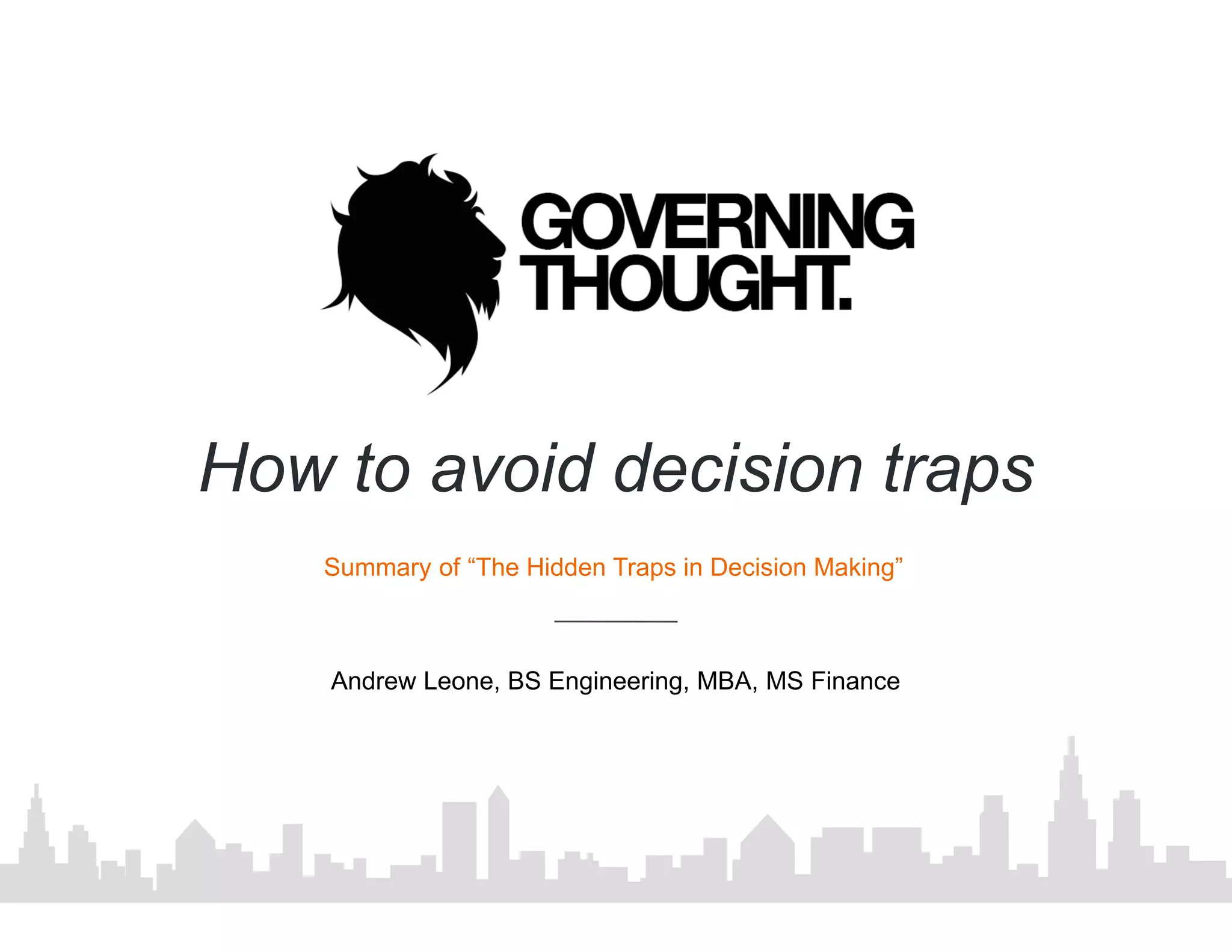 How to avoid decision traps | PDF