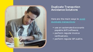 How to Avoid Duplicate Transactions | PDF