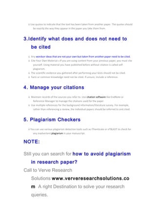 How to avoid plagiarism? | DOC