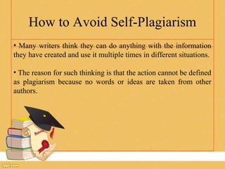 How to avoid self plagiarism | PPT