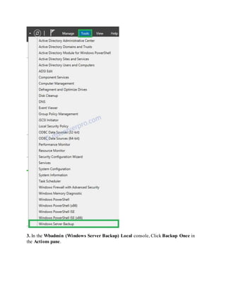 How to backup active directory domain services database in windows server 2012 r2 | DOCX