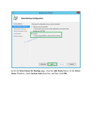 How to backup active directory domain services database in windows server 2012 r2 | DOCX