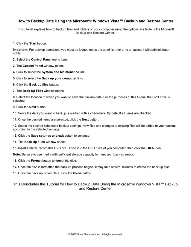 How To Back Up Data Pdf