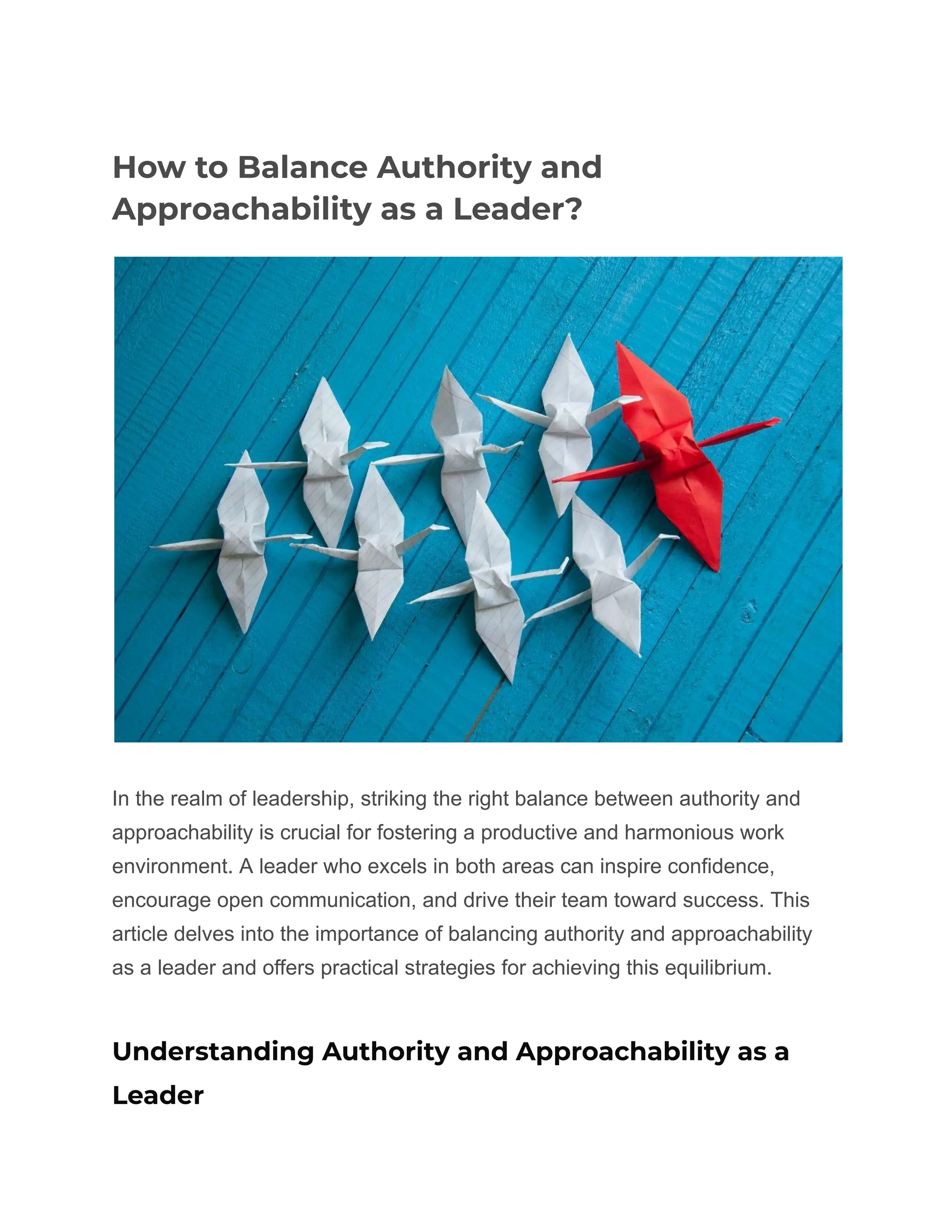 How to Balance Authority and Approachability as a Leader? | CIO Women ...