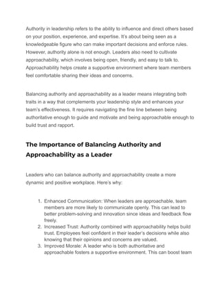 How to Balance Authority and Approachability as a Leader? | CIO Women ...