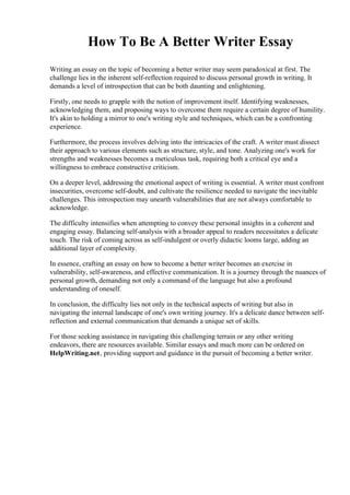 How To Be A Better Writer Essay.pdf