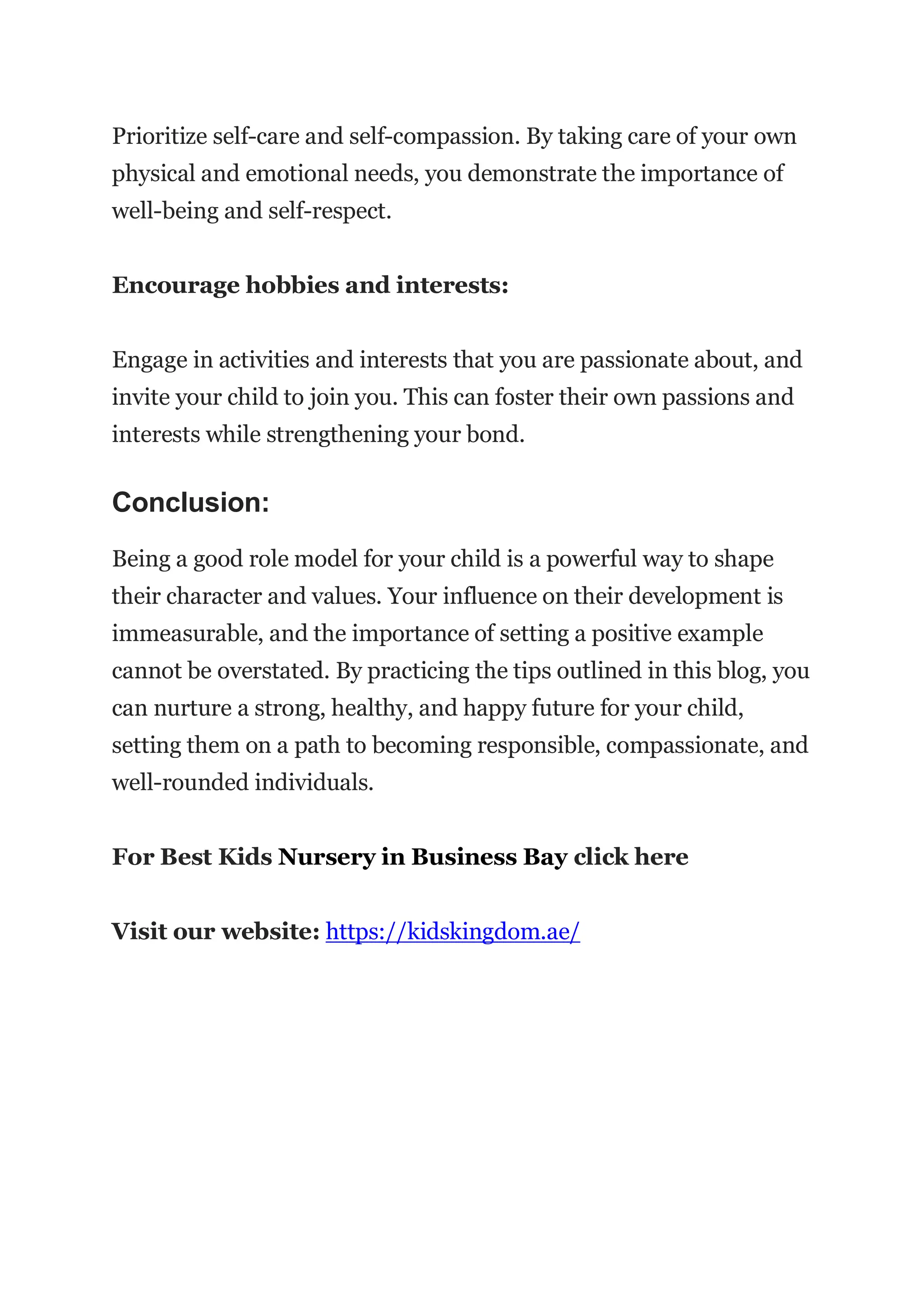How to Be a Good Role Model for Your Child | PDF
